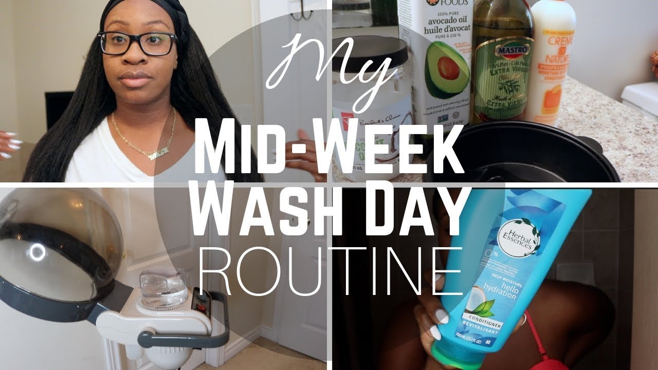 My Mid-Week Wash Day Routine + Scarf Method - Relaxed Hair [Video ...
